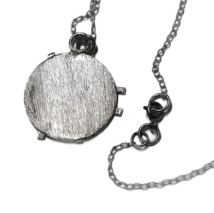 sterling silver grid pattern silver disc pendant - Folksy