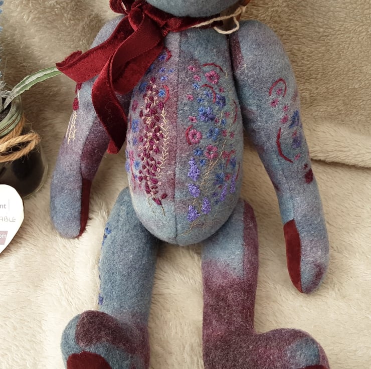 SALE Hand Embroidered & Hand Dyed Artist Be... - Folksy