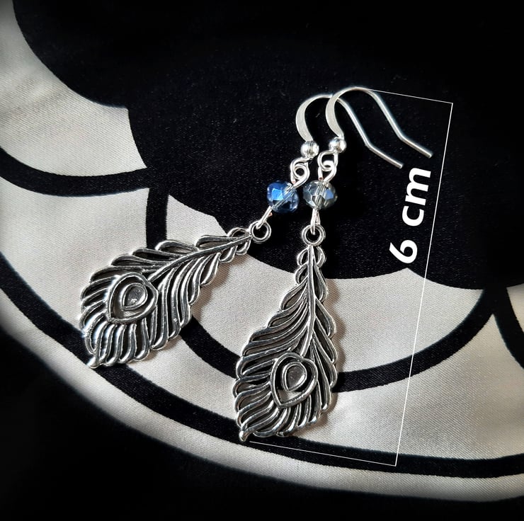Peacock Feather Earrings - Folksy