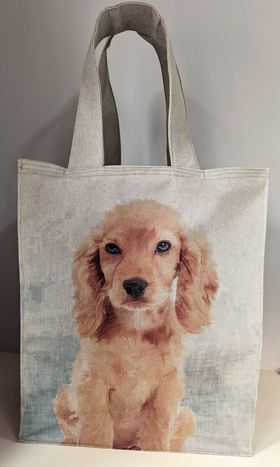 Shopping tote bag in Cocker Spaniel fabric - Folksy
