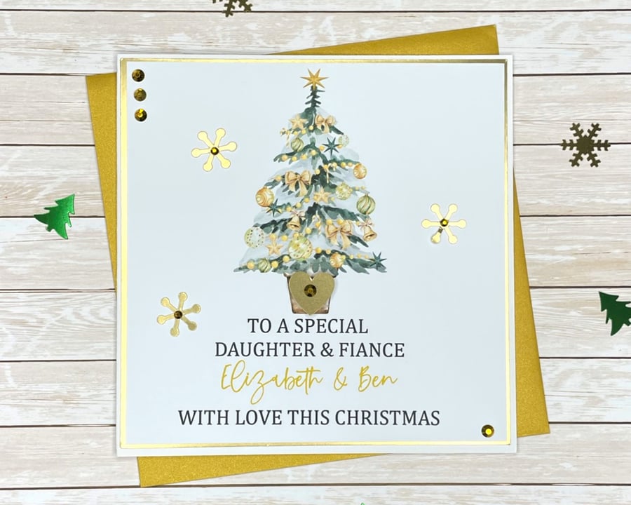Snowy Tree Christmas Card Personalised Daughter... - Folksy