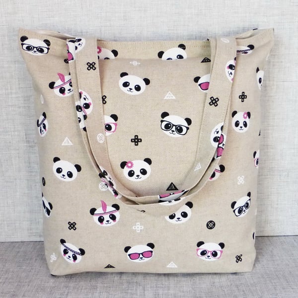 Panda tote bag, shopping bag - Folksy