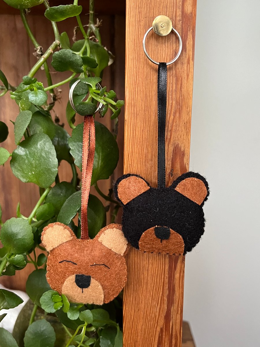 Felt Bear Keyrings - Folksy
