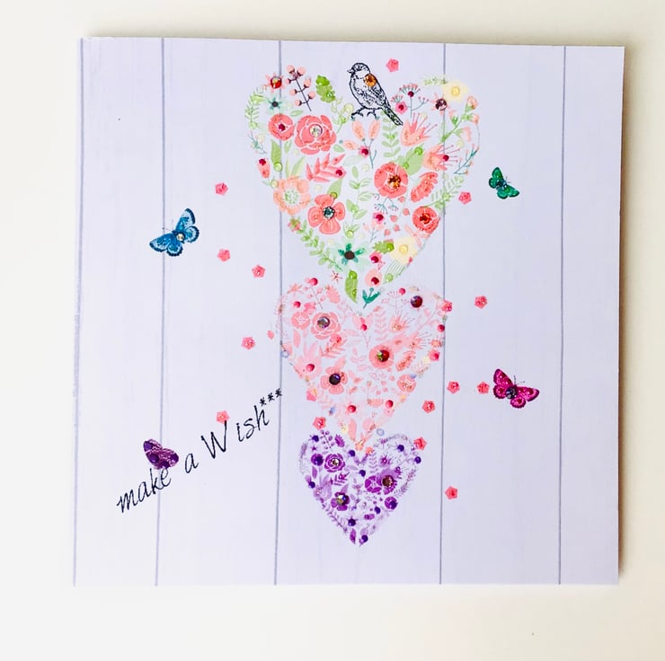 Birthday Card, Open Greeting Card, Printed Hand... - Folksy
