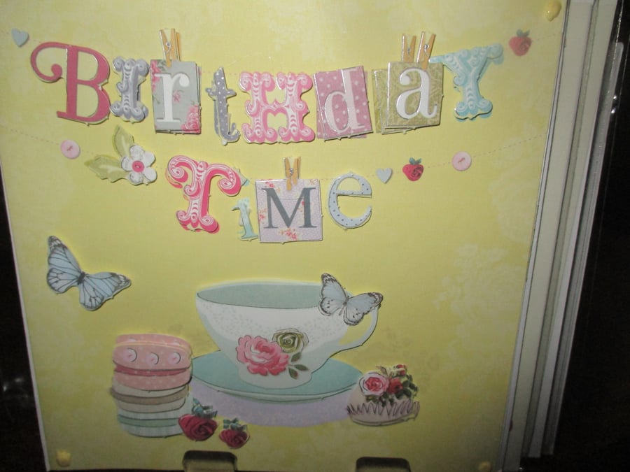 Birthday Time Card - Folksy