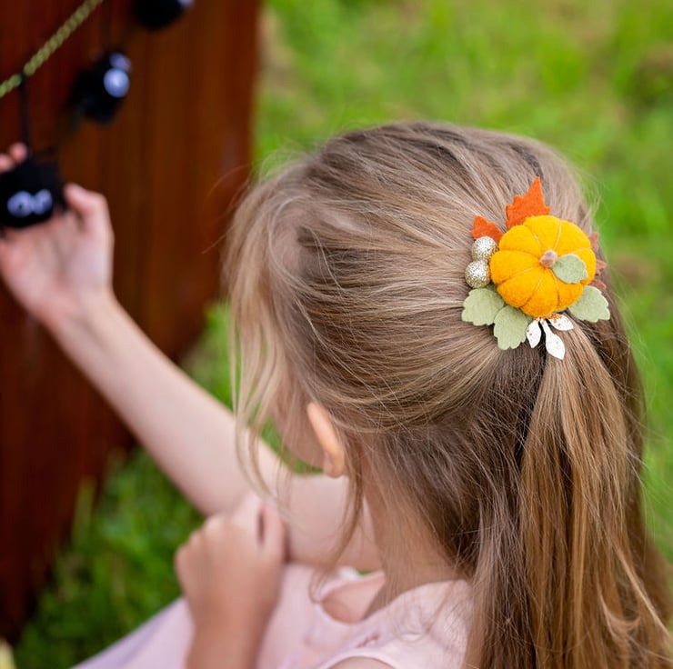 Autumn Hair Clip, Pumpkin Hair Piece, Orange He... - Folksy