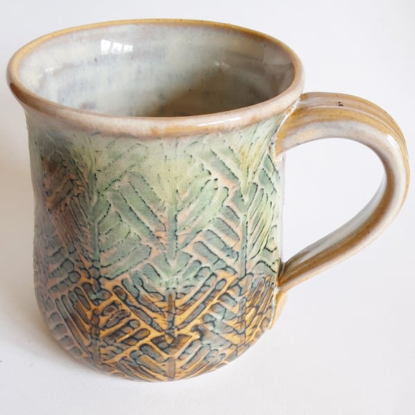 Large Grey Mug - Hand Thrown Stoneware Ceramic Mug - Folksy