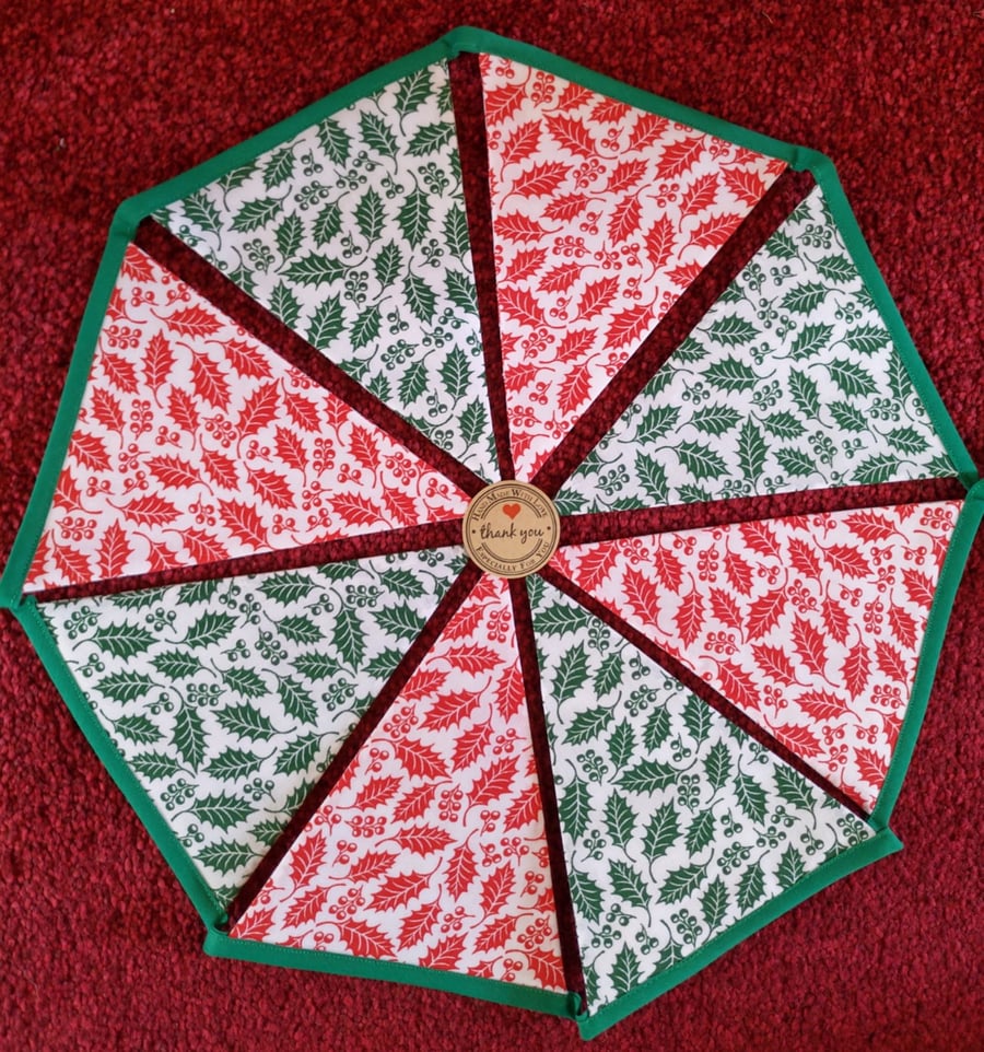 Christmas Holly Leaves Design Bunting - 12 Flag... - Folksy