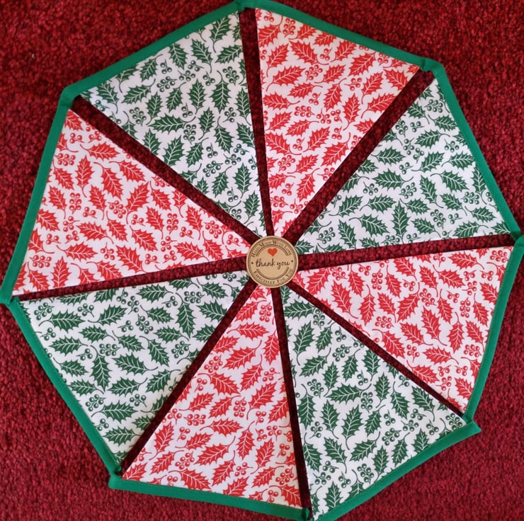 Christmas Holly Leaves Design Bunting - 12 Flag... - Folksy