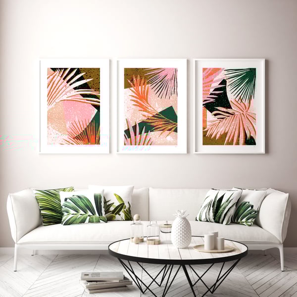 Large Abstract Leaf Print Set - Folksy