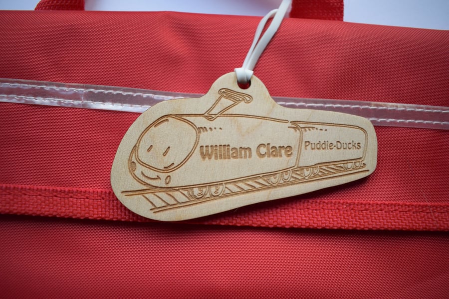 Wooden School Bag Name Tags - Personalised - Ai... - Folksy