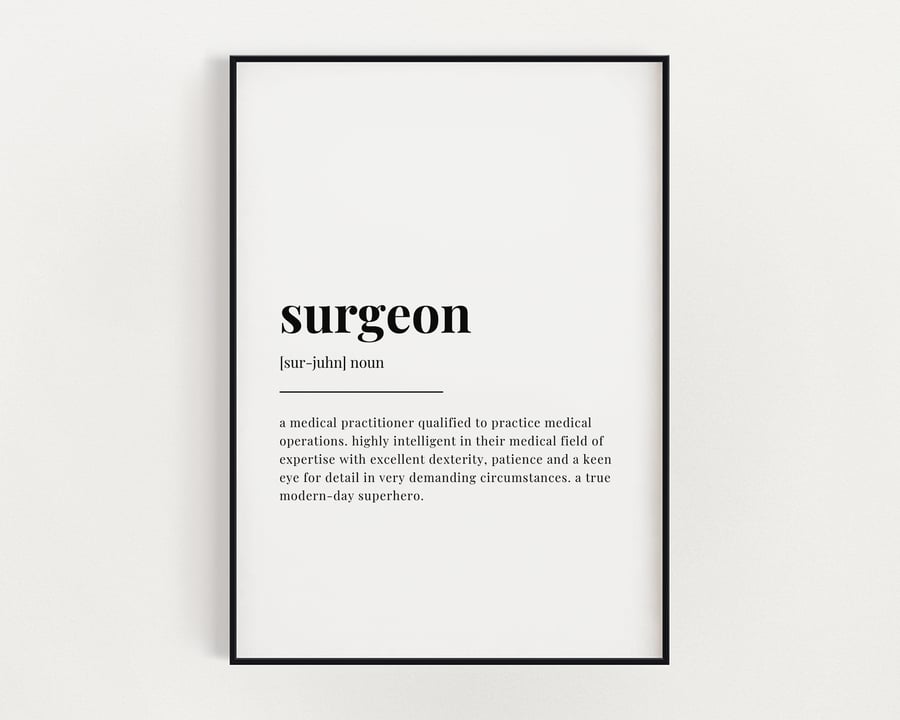 SURGEON DEFINITION PRINT, Quote Print, Wall Art... - Folksy