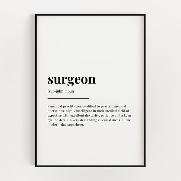 SURGEON DEFINITION PRINT, Quote Print, Wall Art... - Folksy