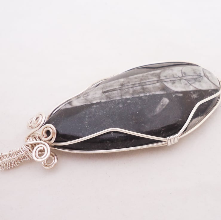 Fossil Pendant, Fossil Wire Wrapped Pendant, Fo... - Folksy
