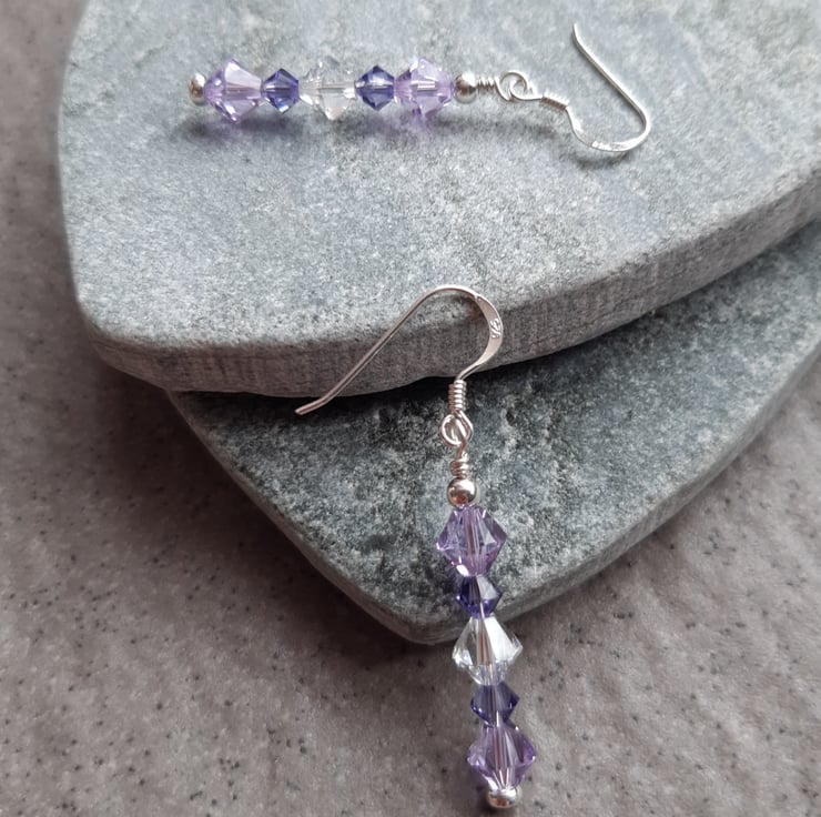 Sterling Silver Lilac Crystals With Swarovski® ... - Folksy