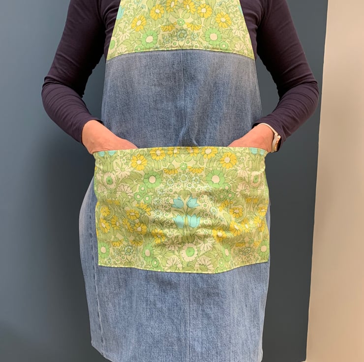 Daisy Chain and reclaimed denim apron - Folksy