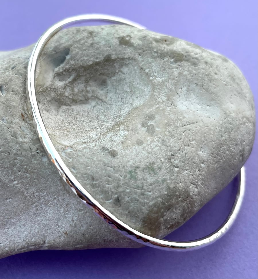 Sterling silver stacking bangle - Folksy