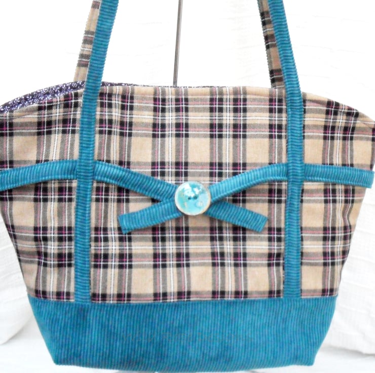 Teal tote. Tote handbag. - Folksy