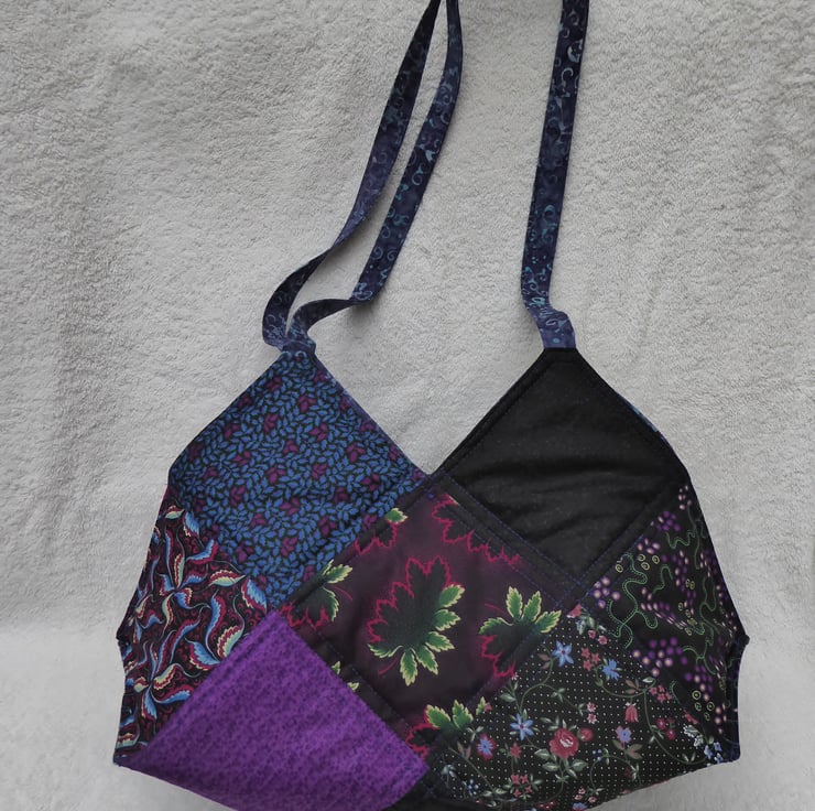 Shoulder Bag from Patchwork Squares. Folded Jap... - Folksy