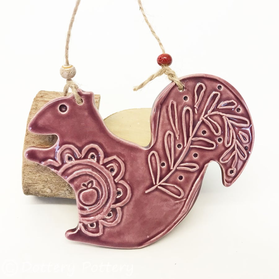 Ceramic squirrel decoration Pottery squirrel wo... - Folksy