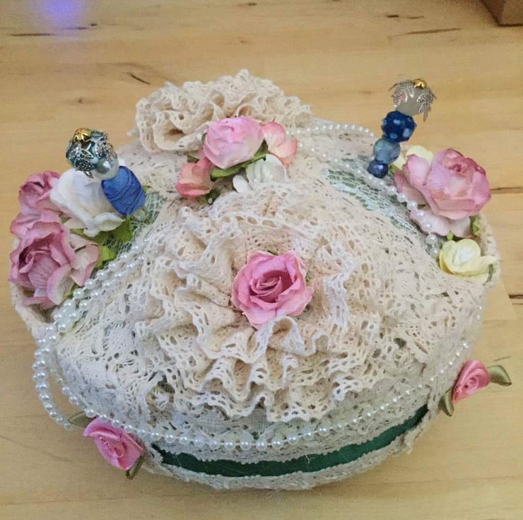 Large round pin cushions - Folksy