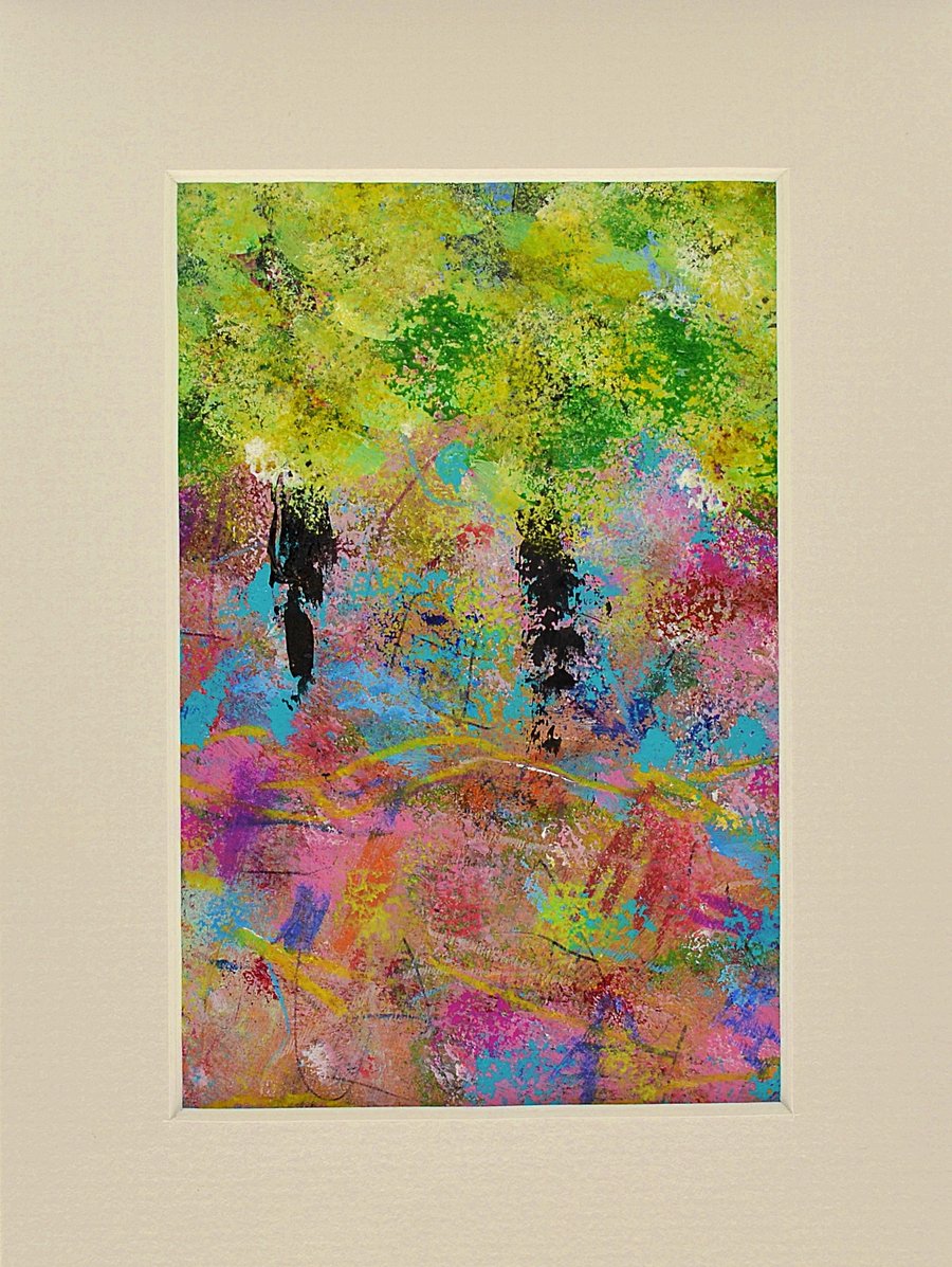 Small Mounted Painting of Woodlands - Folksy