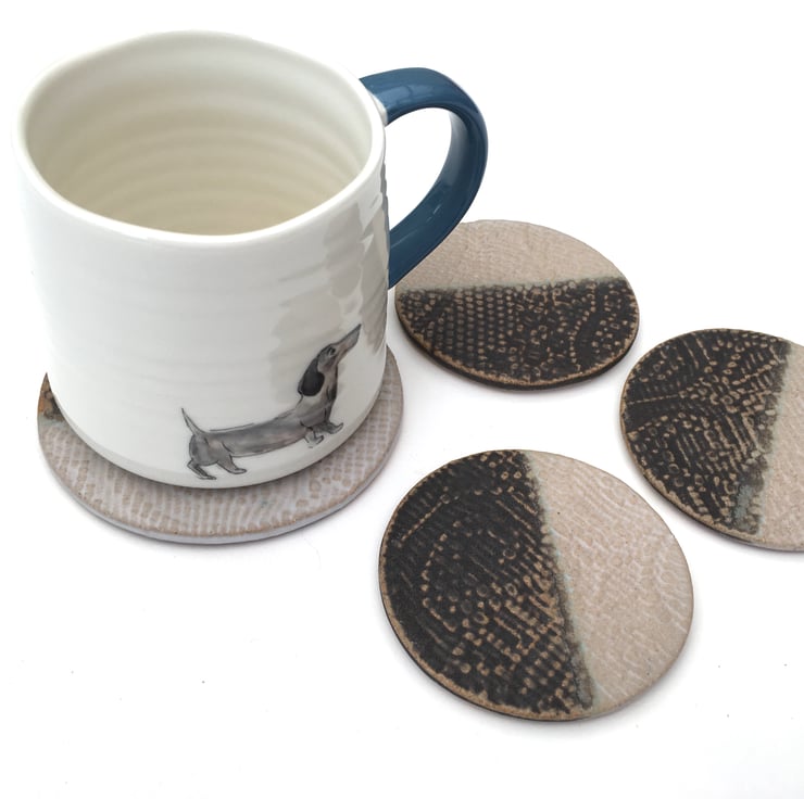 Bespoke ceramic coasters, tea pot stand, handma... - Folksy