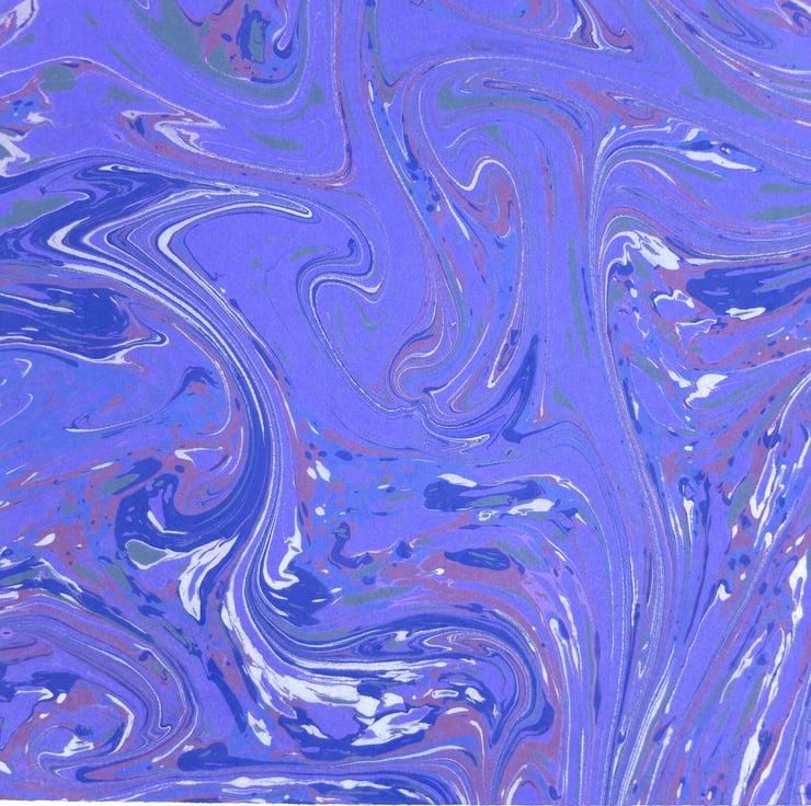 A3 Marbled paper sheet purple blue silver fanta... - Folksy