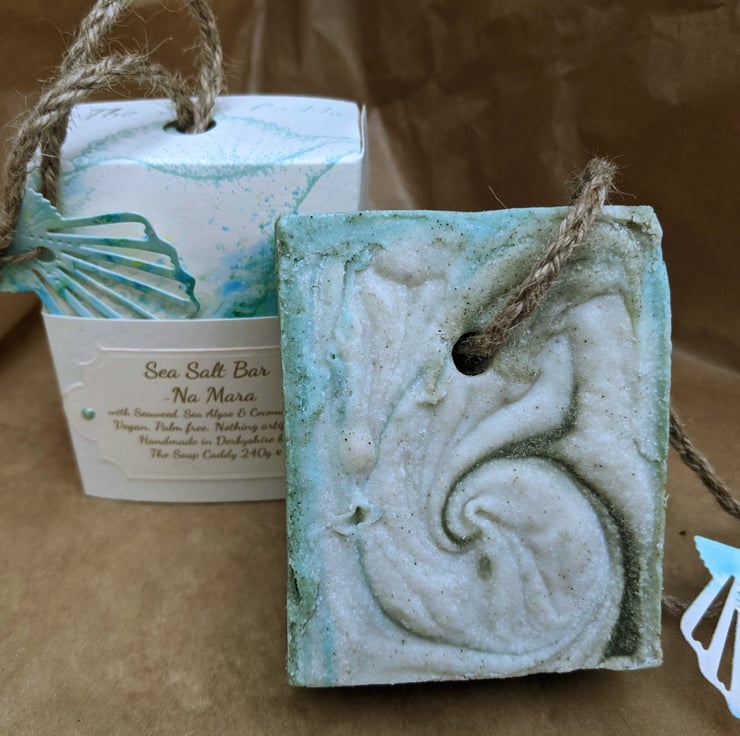 Soap on a rope- Na Mara Sea Salt Spa Bar 240g - Folksy
