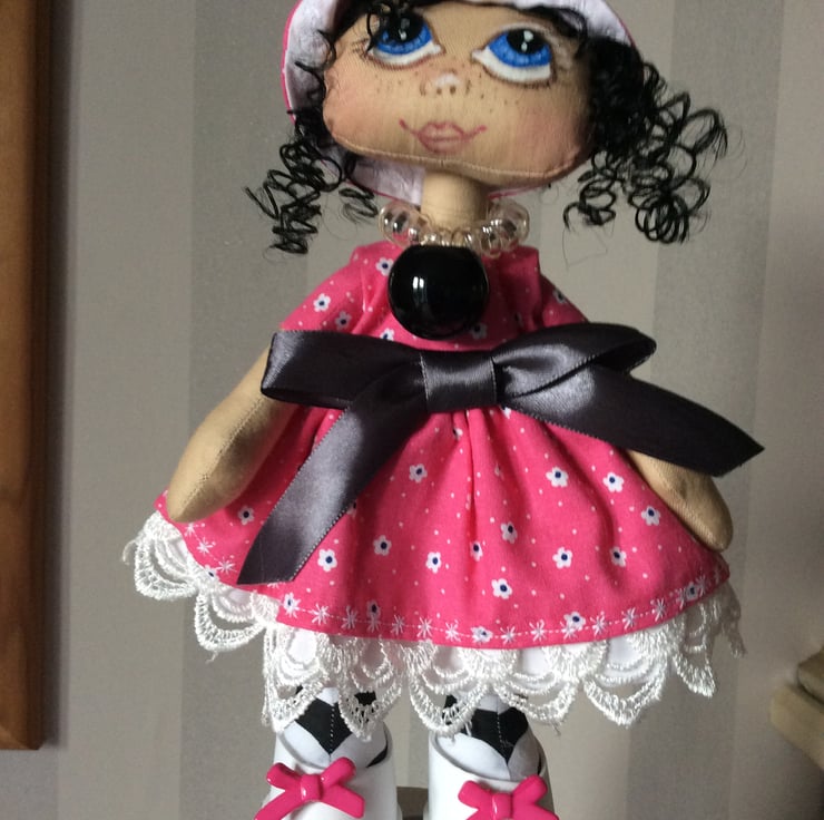 Handmade decorative Art Rag doll - Folksy