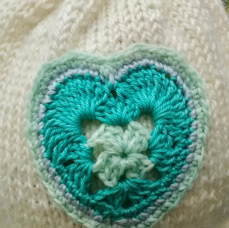 Turquoise Heart Tea Cosy, Vintage Crochet Tea Cozy - Folksy