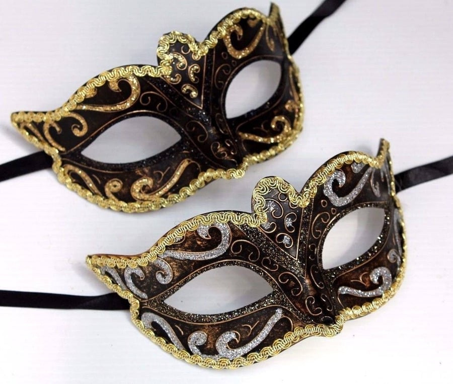 Black, gold and bronze his and hers couples pai... - Folksy