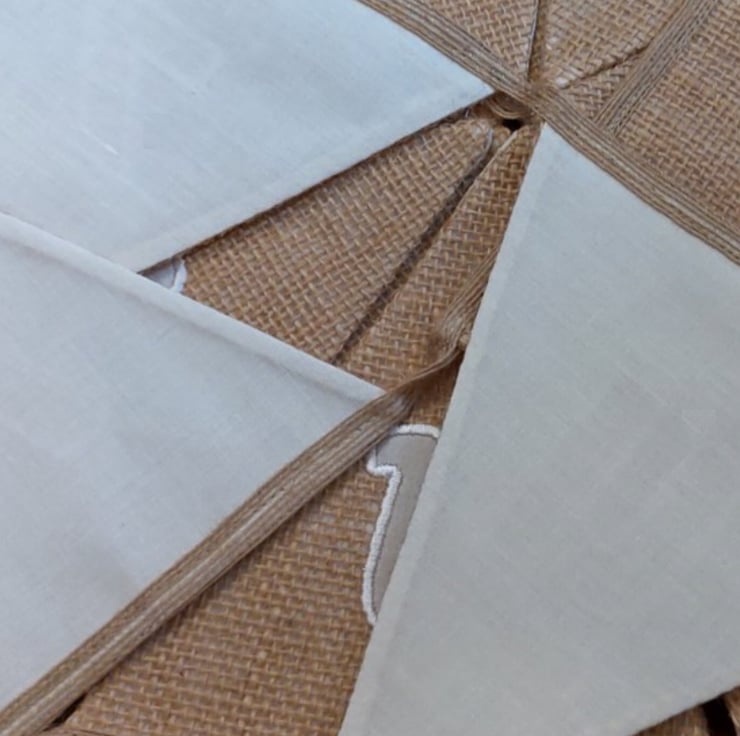 Numbers Bunting Hessian Embroidered - 0-10; 1-1... - Folksy