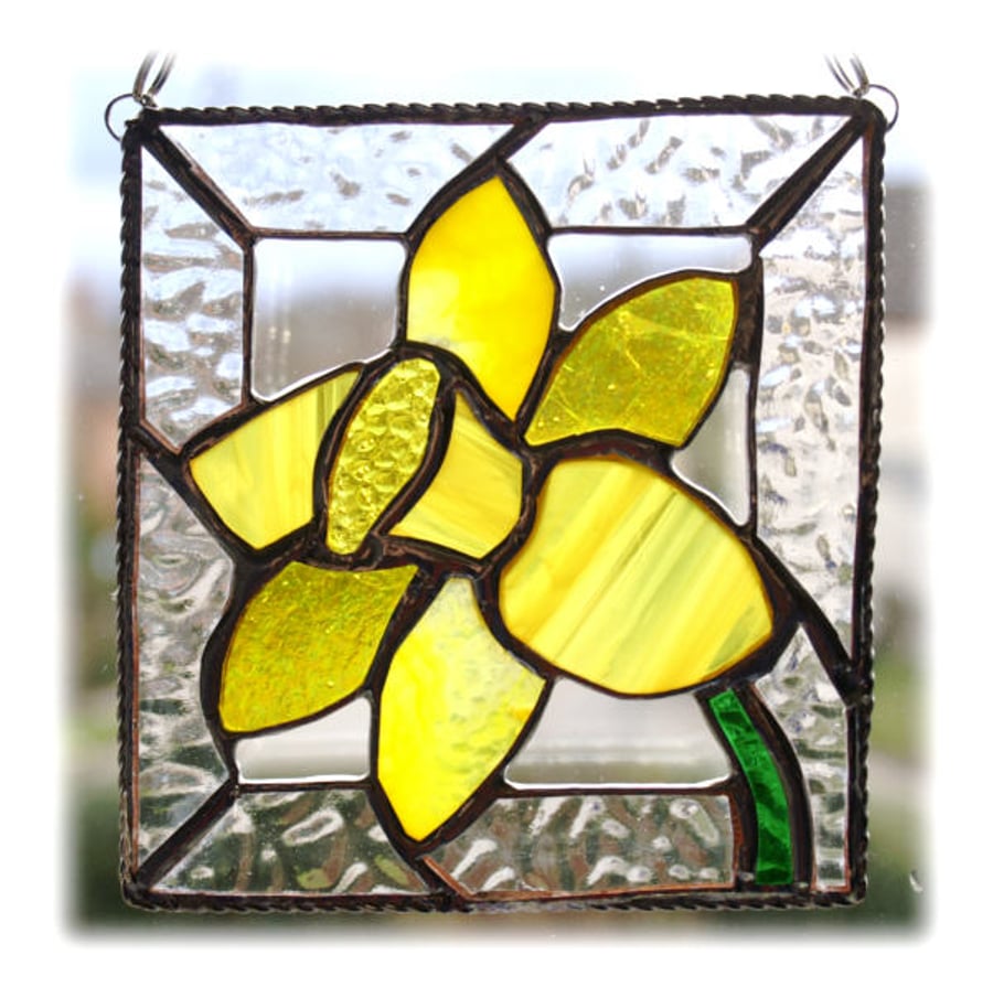 Daffodil Stained Glass Framed Suncatcher Spring... - Folksy