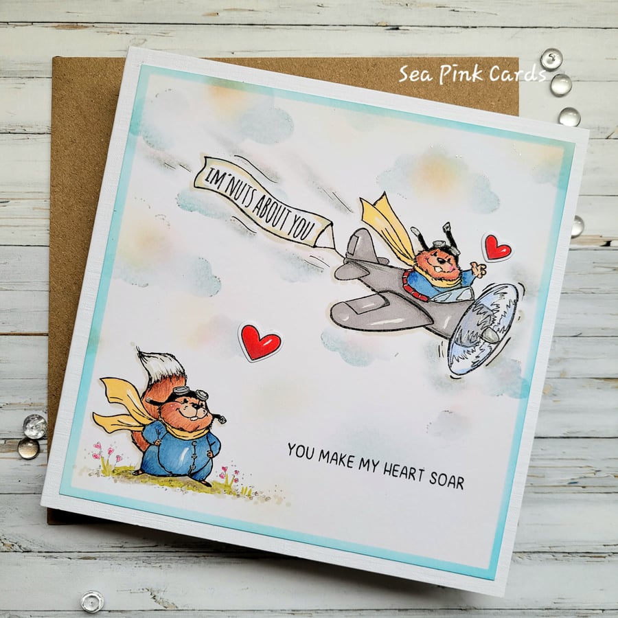 Valentine Card - Squirrel - valentine's day, ha... - Folksy