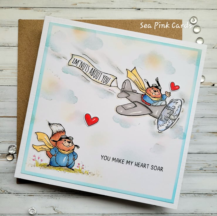 Valentine Card - Squirrel - valentine's day, ha... - Folksy