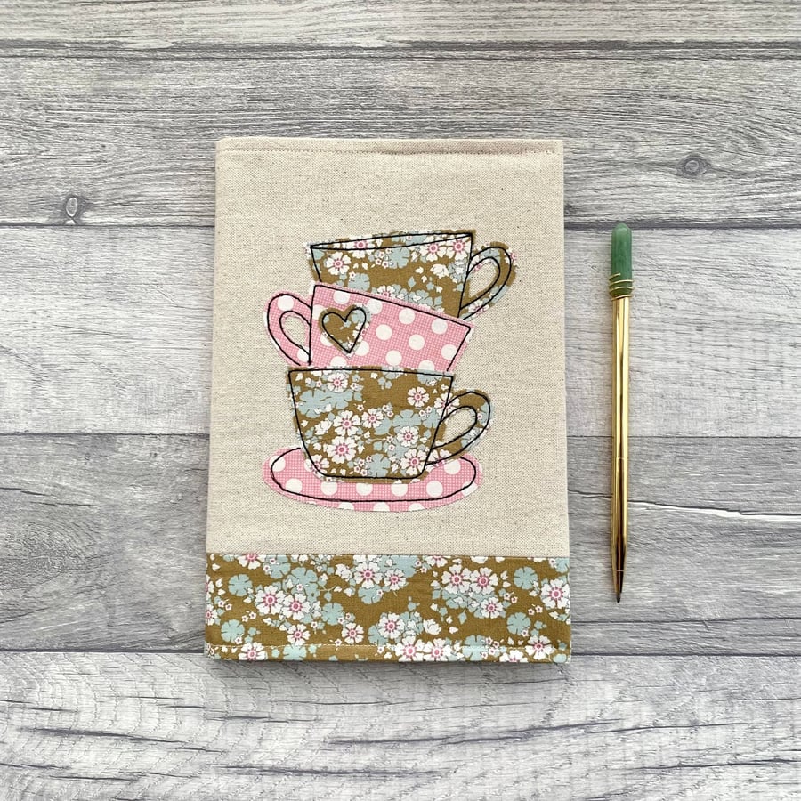 Notebook, A5 tea cup stack notebook - Folksy