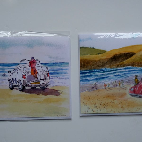 Beach collection two blank greetings cards life... - Folksy