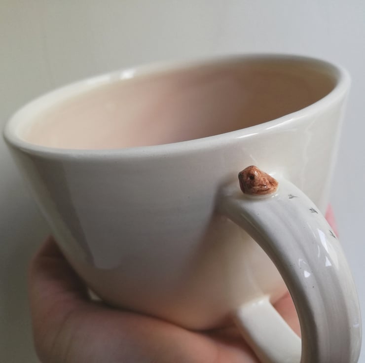Hand thrown ceramic robin cup with tiny Christm... - Folksy