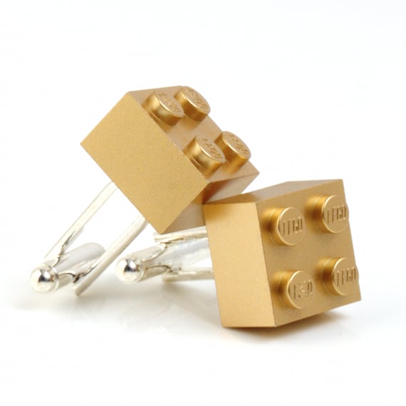 Gold Lego Brick Cufflinks, These are Very Limit... - Folksy