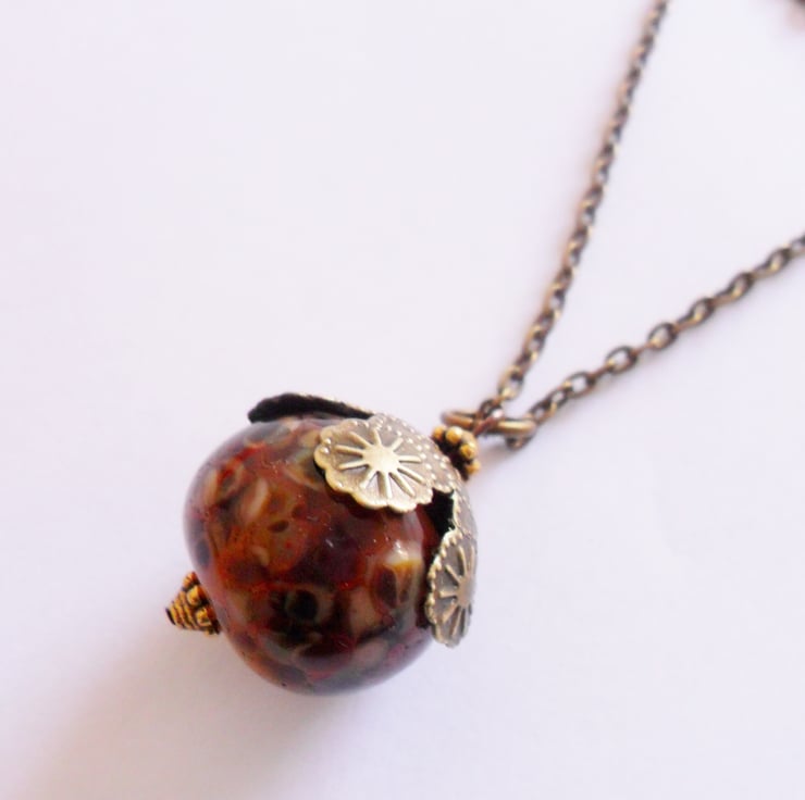 Conker Autumn Necklace Bronze Christmas Gift - Folksy