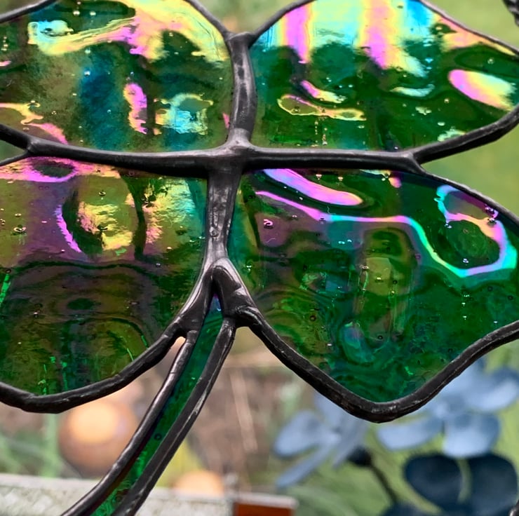 Stained Glass Lucky Horseshoe Four Leaf Clover ... - Folksy
