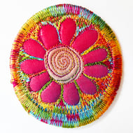 Textile Brooch Free Machine Embroidery - Folksy