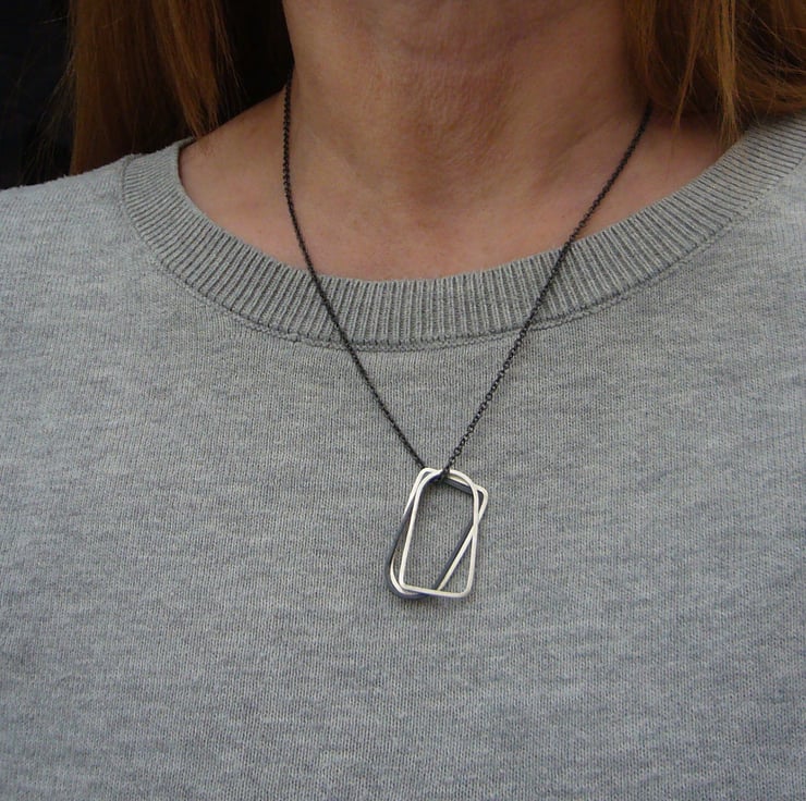 recycled sterling silver arched loop necklace -... - Folksy
