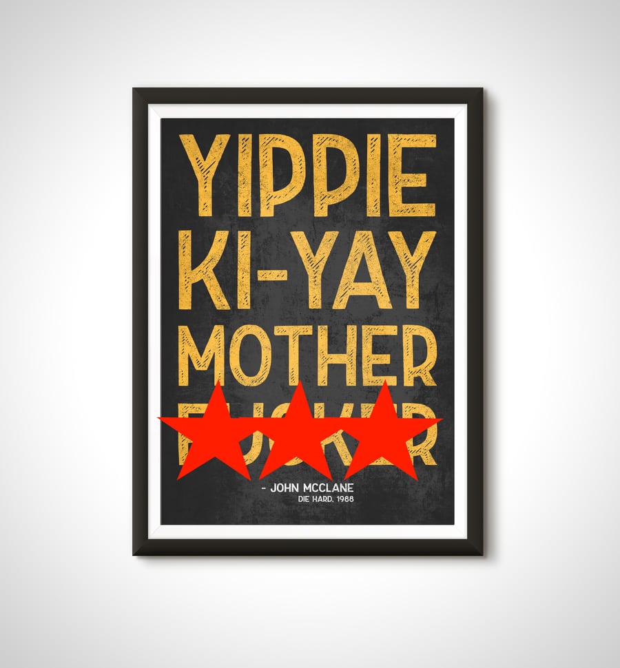 Typography Die Hard John McClane Yippie Ki Yay ... - Folksy