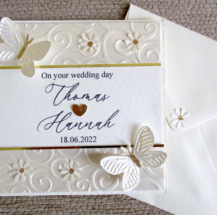 Personalised Butterflies Wedding Card - Congrat... - Folksy