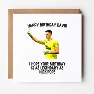 Nick Pope, Newcastle United Birthday Card, Newc... - Folksy