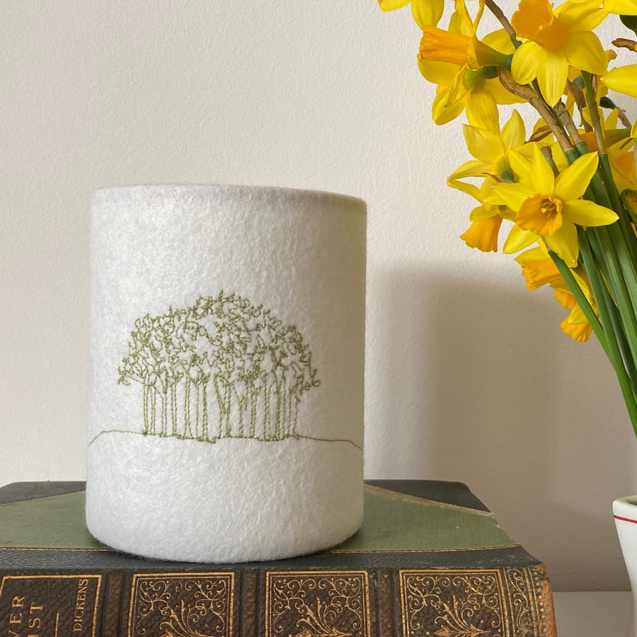 Nearly there trees Embroidered Lantern - Folksy