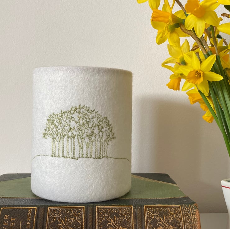 Nearly there trees Embroidered Lantern - Folksy