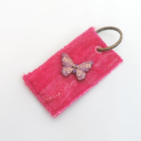 Felted key ring - "butterfly" - Folksy